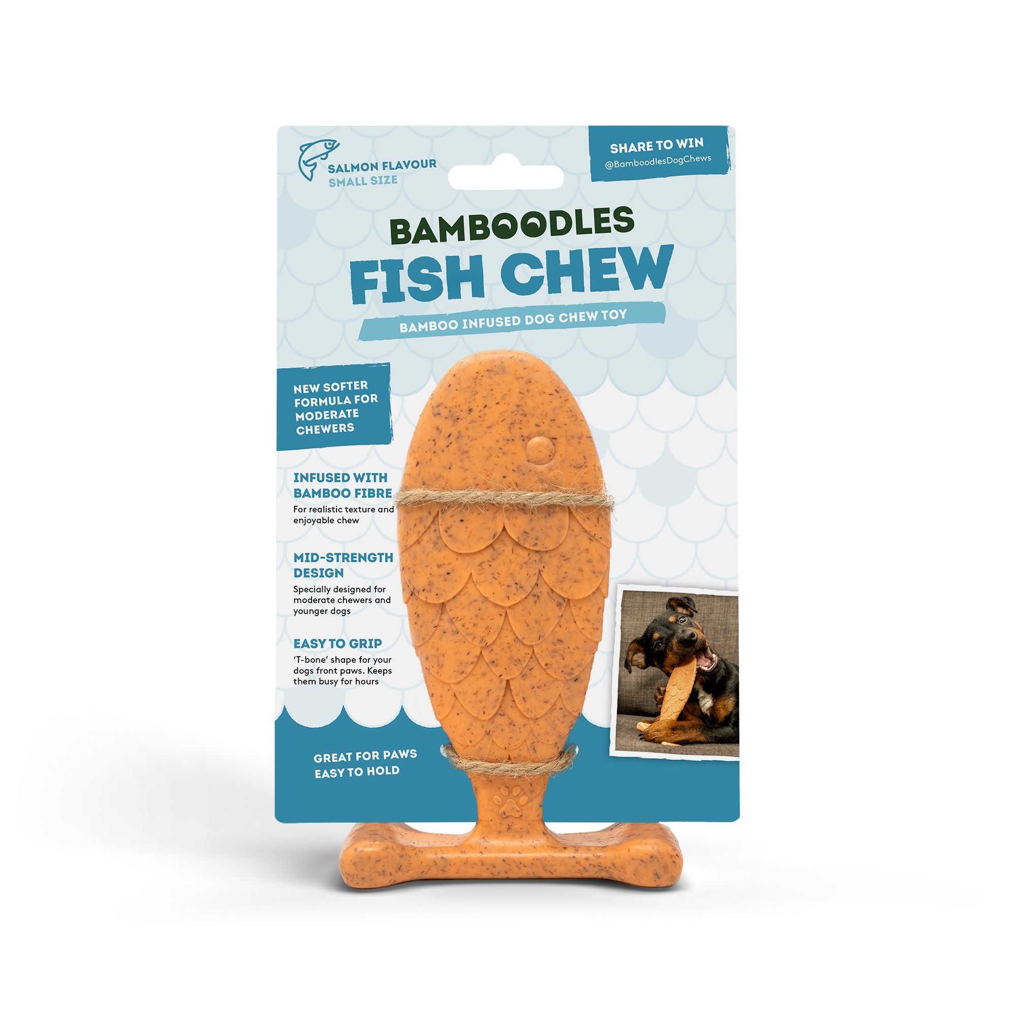 Bamboodles Fish Chew Toy for Dogs - Salmon Flavour – Pet Supermarket