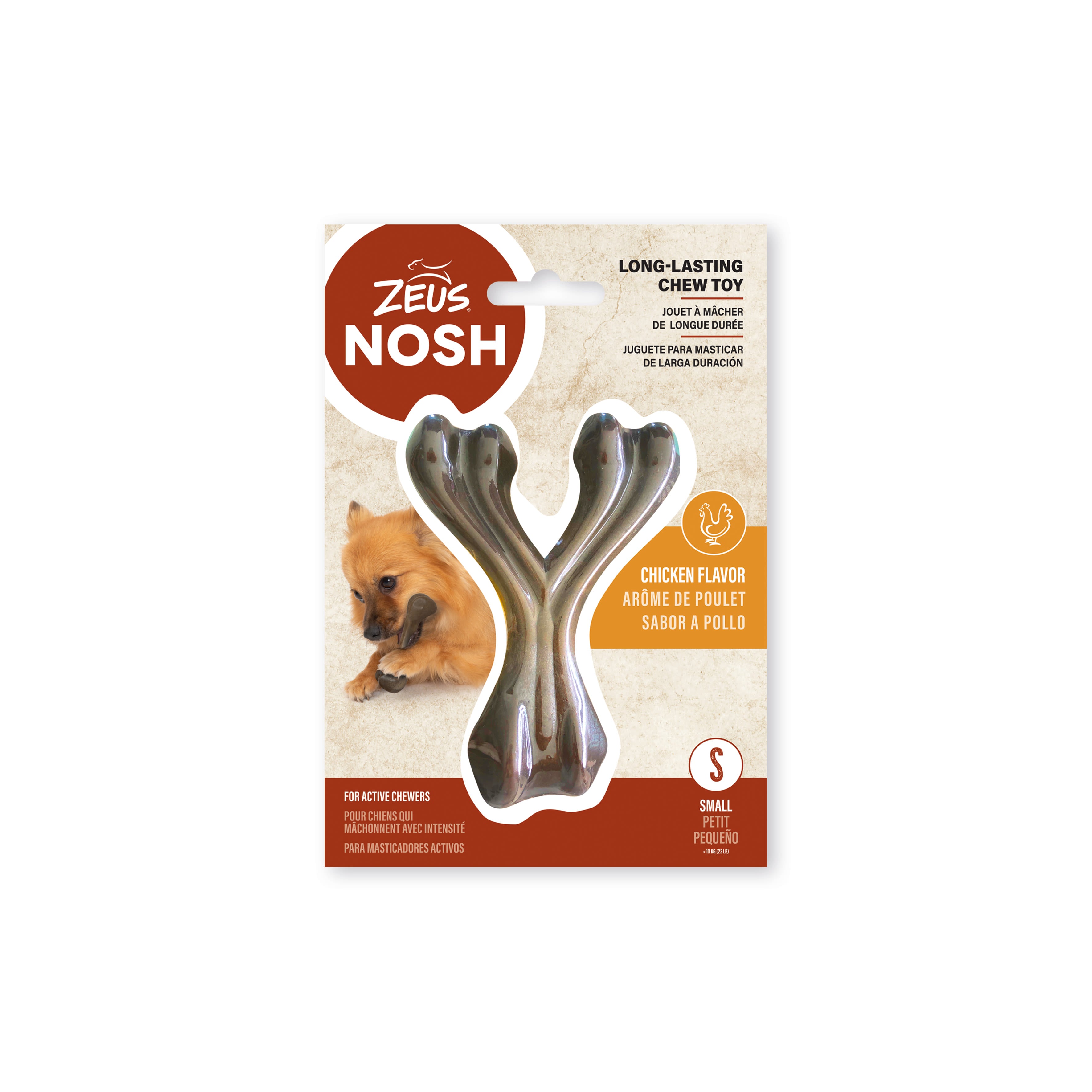 Zeus Nosh Strong Wishbone Chicken Flavour Single Dog Chew Bone Toy ...